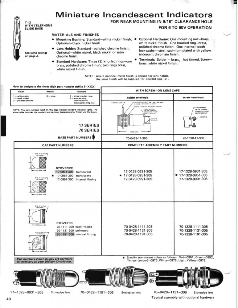 Dialight 070041011100 technical drawing page 1