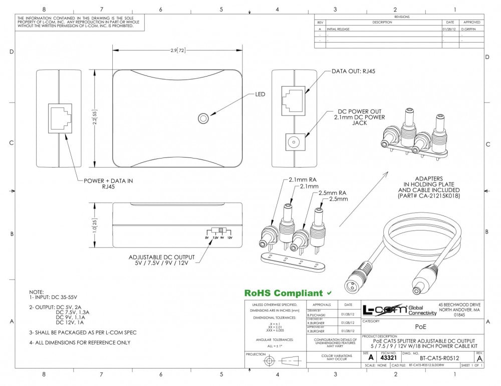 BT-CAT5-R0512 technical document page