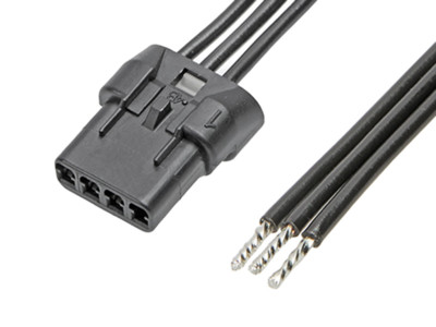 Mini-Fit Jr. Male-to-Mini-Fit Jr. Male Off-the-Shelf (OTS) Cable Assembly, Dual Row, 300.00mm Length, Tin (Sn) Plating, 6 Circuits, Black