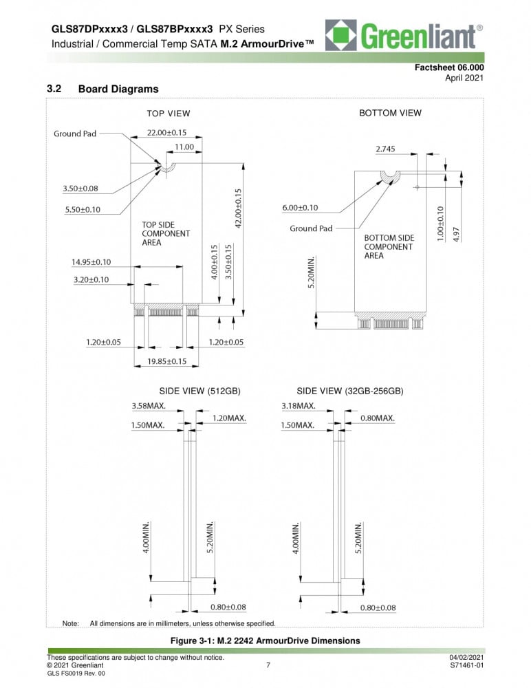Greenliant GLS87BP032G3-I-BZ200 datasheet page 7