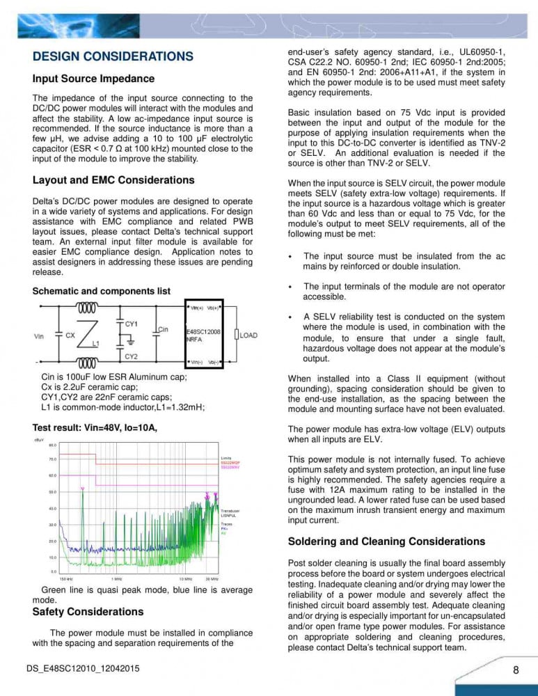 DELTA E48SC12010NRFA datasheet page 8