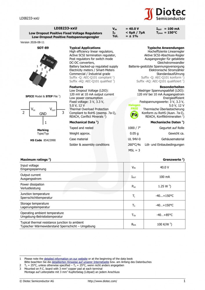 LDI8233 technical document page 1