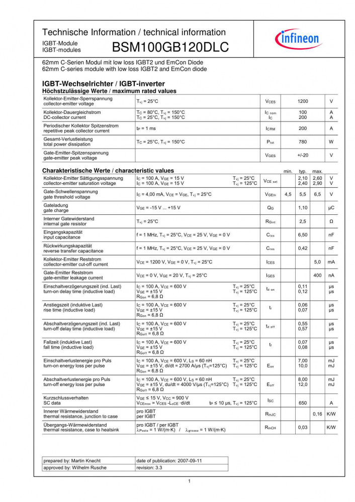 BSM100GB120DLC datasheet page 1