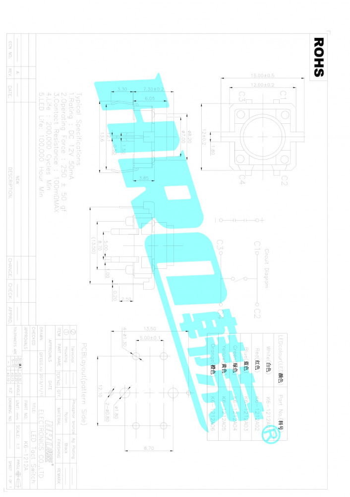 K6-1212A02 technical drawing page 1