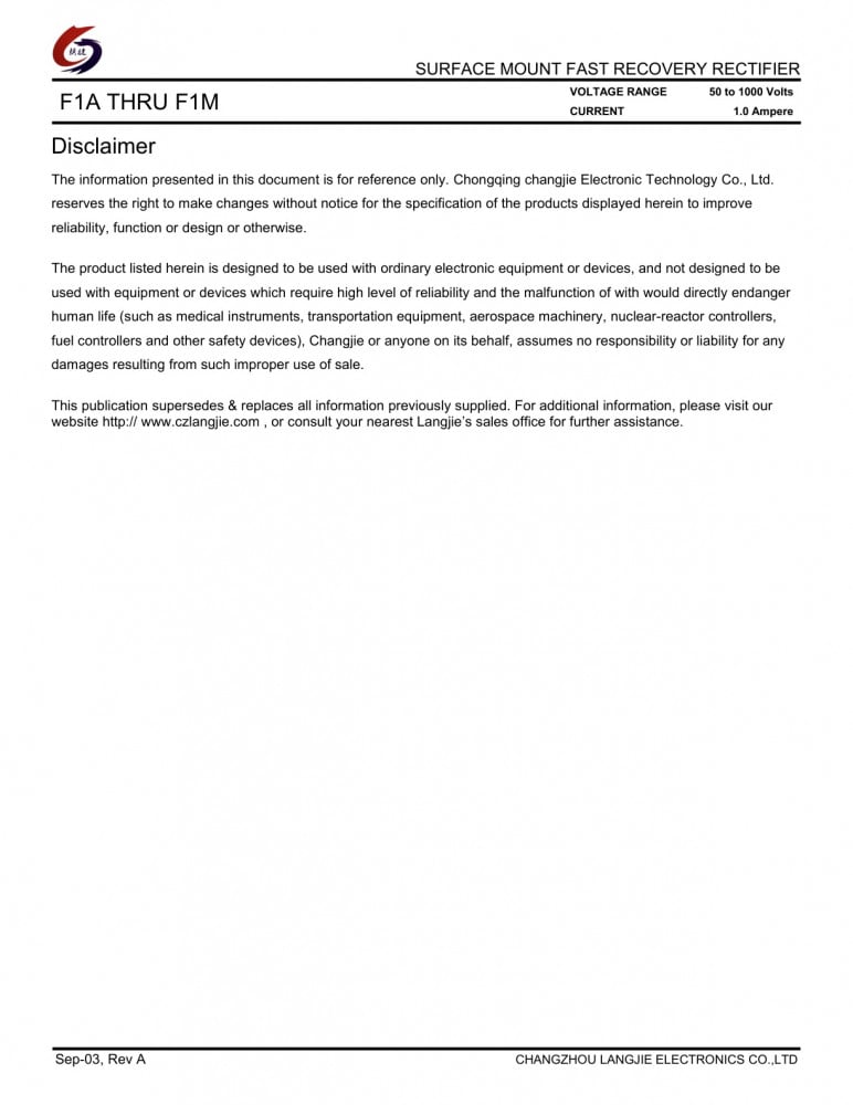 LangJie F1M datasheet page 5