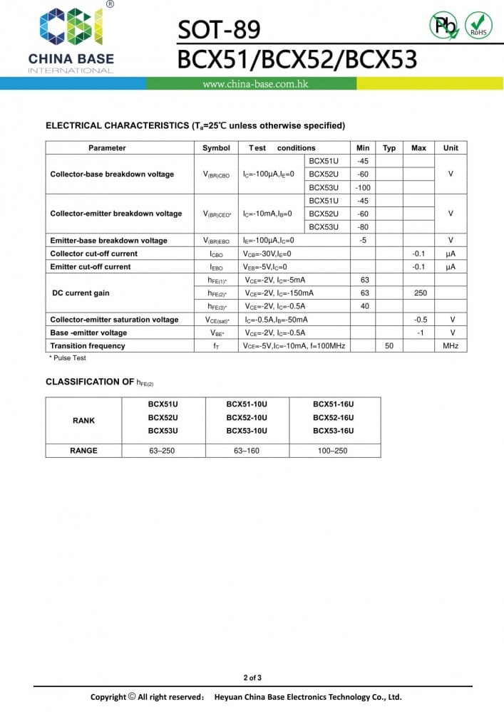 BCX53-16U datasheet page 2