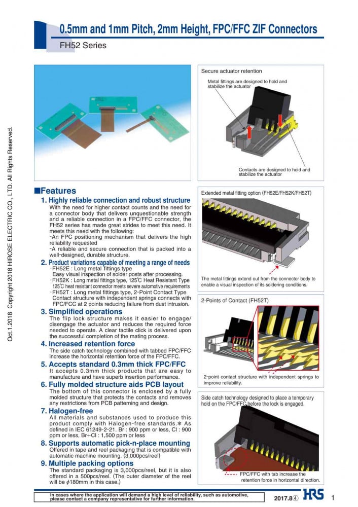 FH52E datasheet page 1
