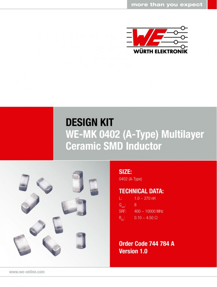 744784A WE-MK 0402 A-Type technical document page 1