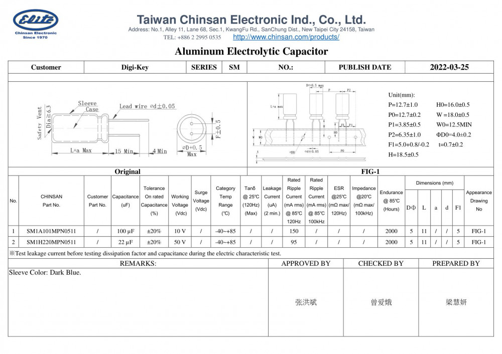 Chinsan SM series datasheet page 10