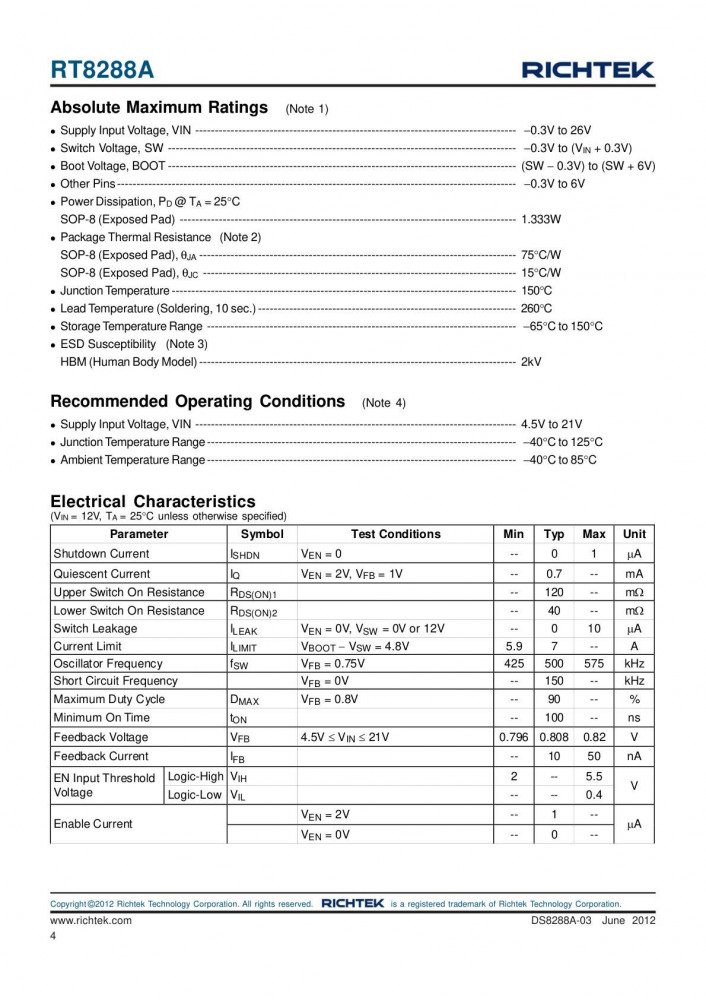 RT8288A document preview, page 4