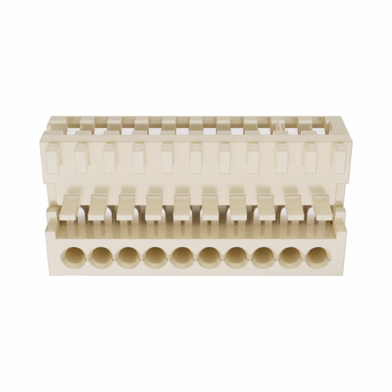 Appli-Mate RAST 2.5 Connector, 2.50mm Pitch, Female, 10 Circuits, Polarizing Rib Between 8/9, 1 Closed and 1 Open Endwall, Tin Plating for sale