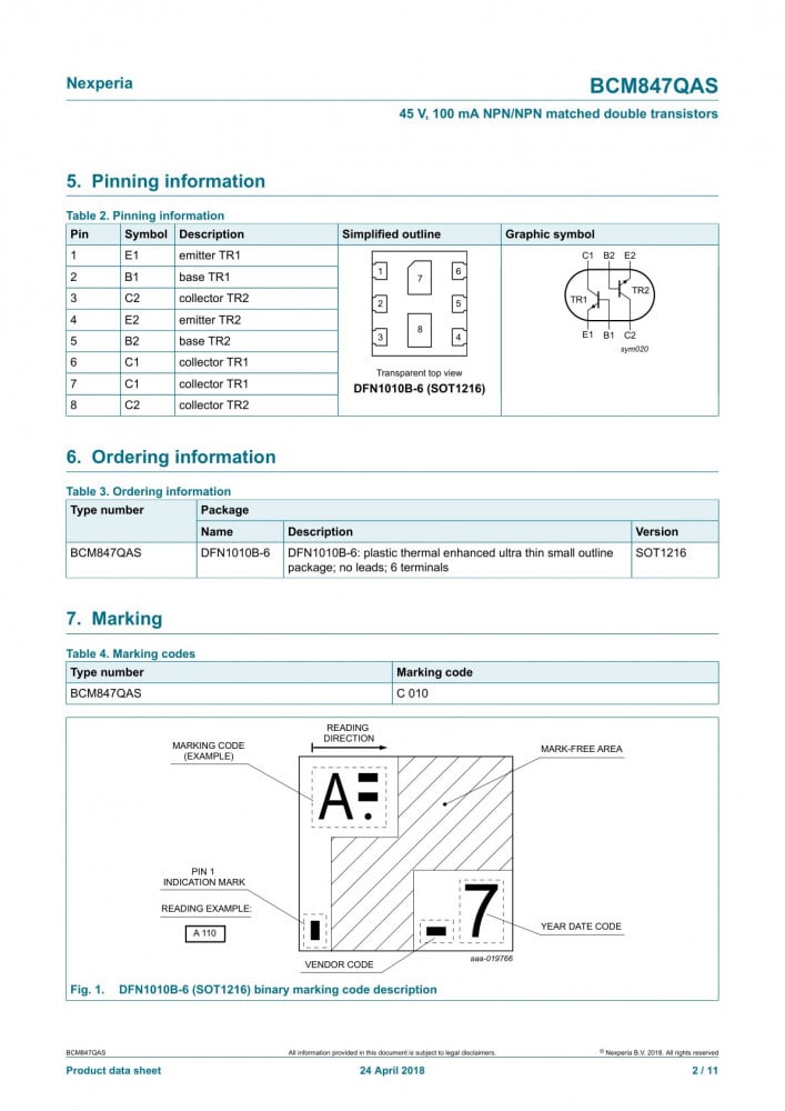BCM847QASZ datasheet page 2