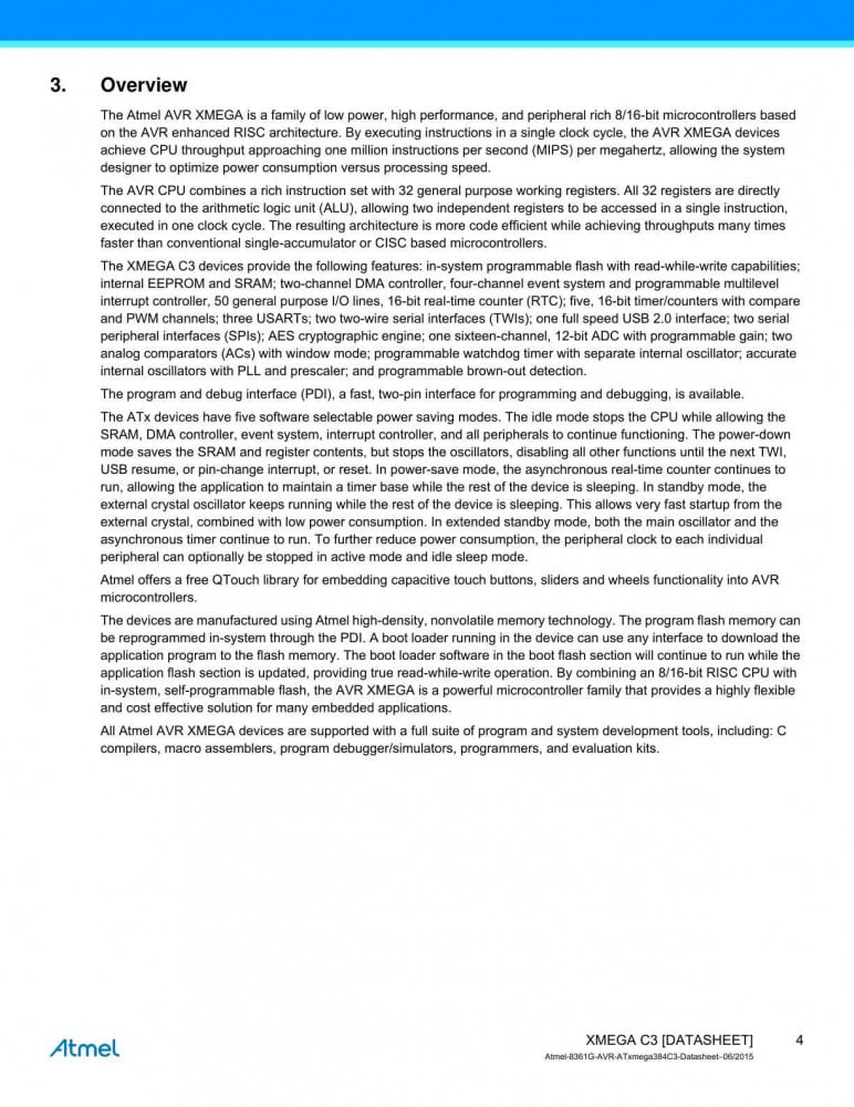 ATxmega384C3 datasheet page 4