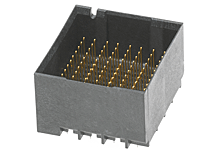 Impact 100 Ohm 4 Pair Vertical Orthogonal Header, Unguided, Dual Endwall, 8 Columns, 96 Circuits, Pin Length 4.90mm, Plated Through Hole Dimension 0.39mm, Lead-Free