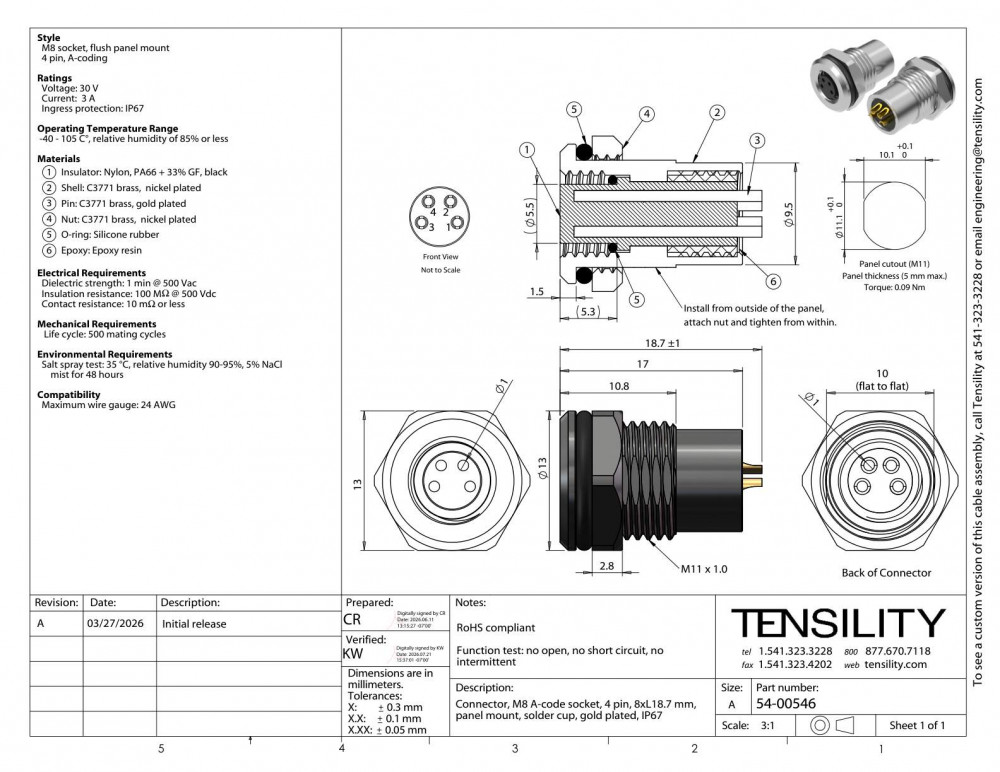 Tensility 54-00546 product drawing preview
