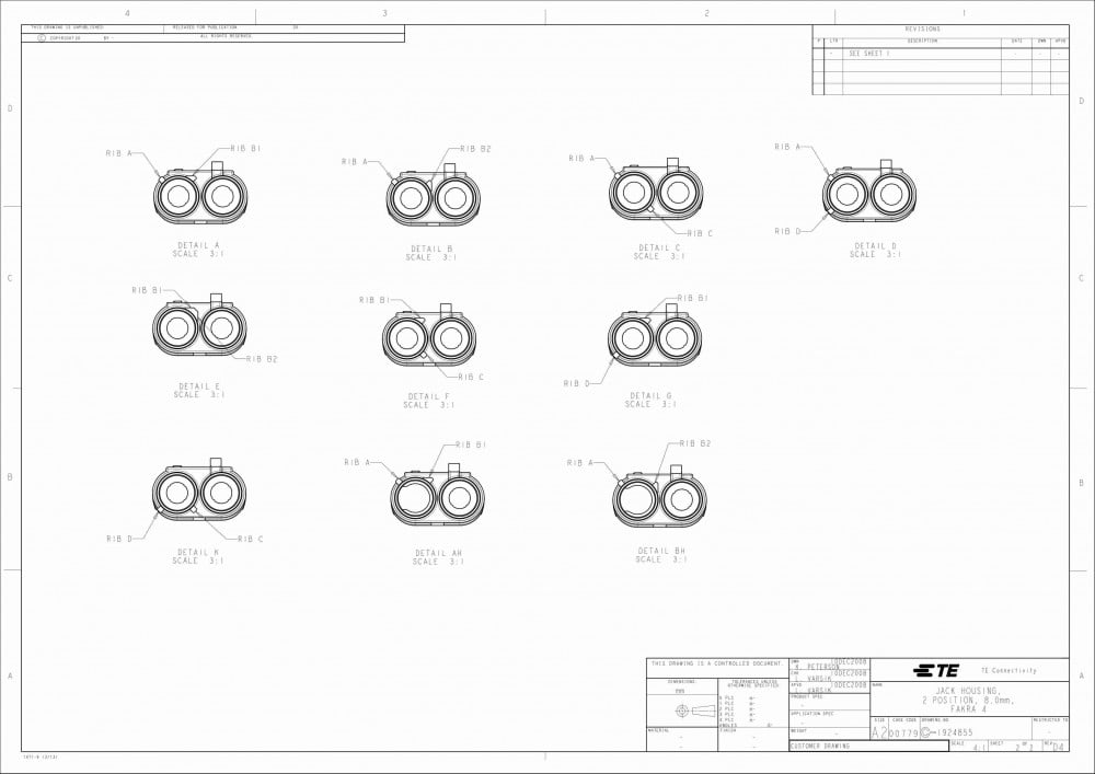 TE Connectivity 1-1924855-0 controlled drawing page 2