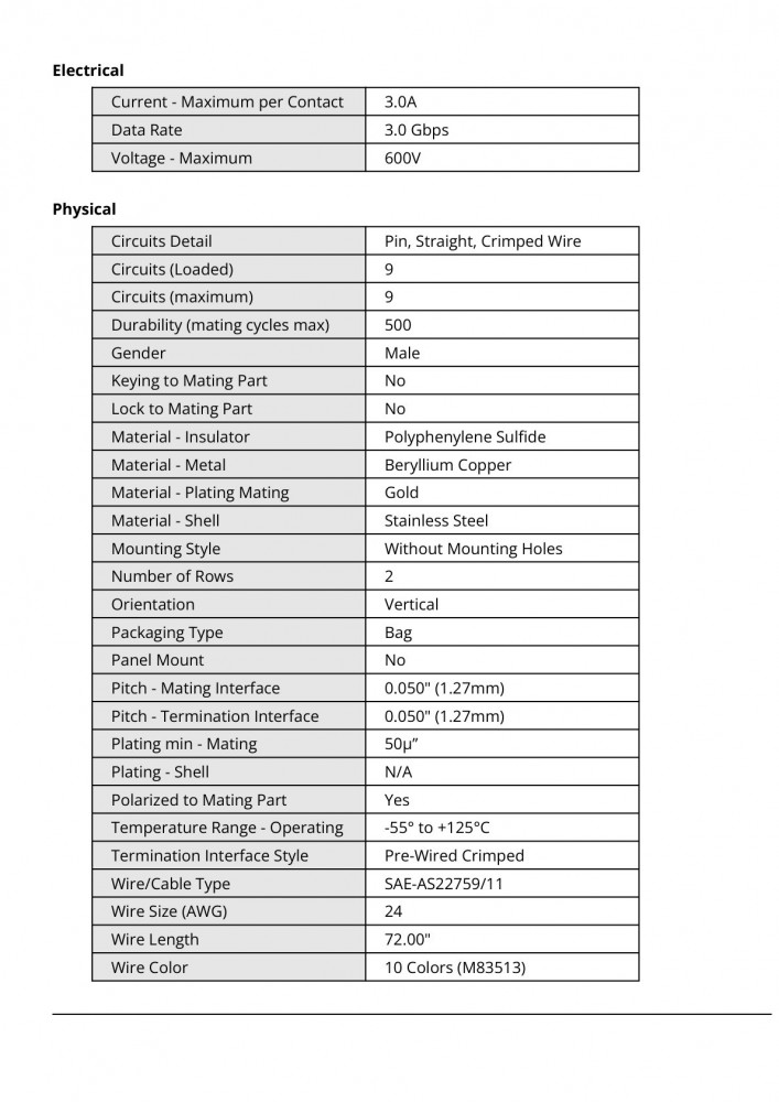 Product technical document page 2