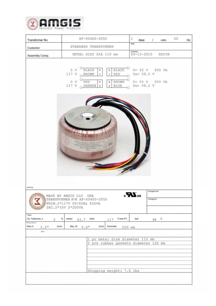 XF-00400-2055 technical document page