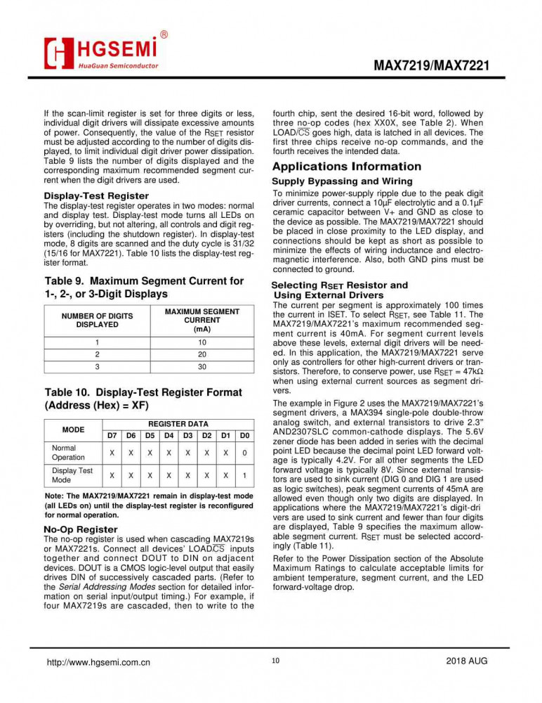 MAX7219M datasheet page 10