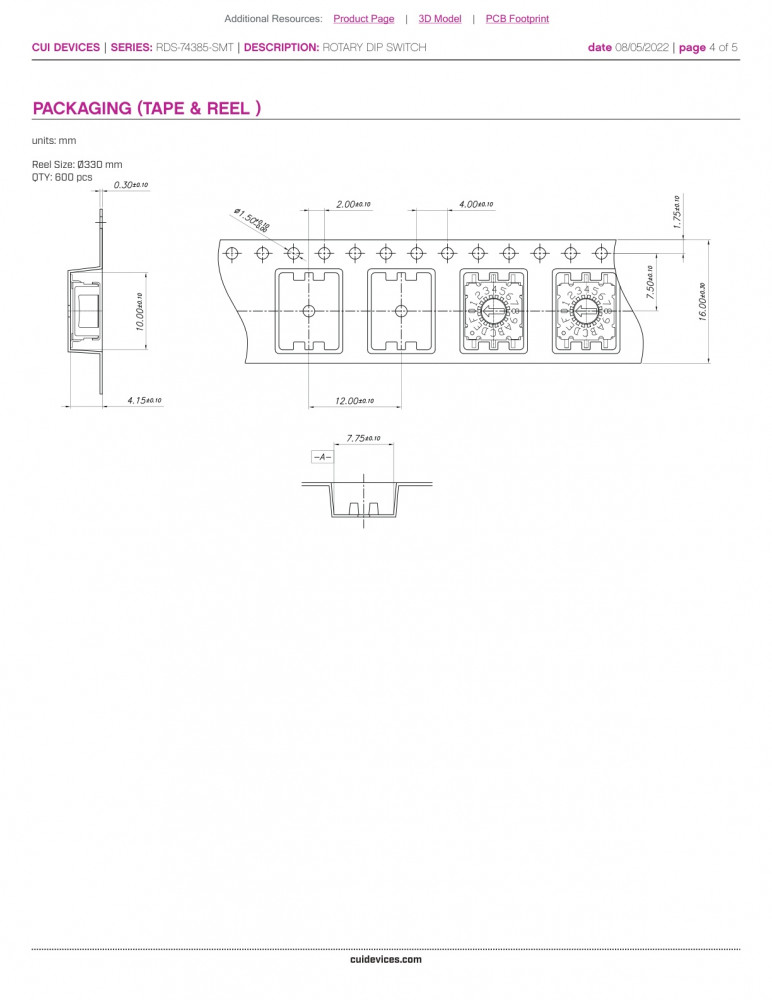 CUI RDS-10S-74385-SMT datasheet page 4