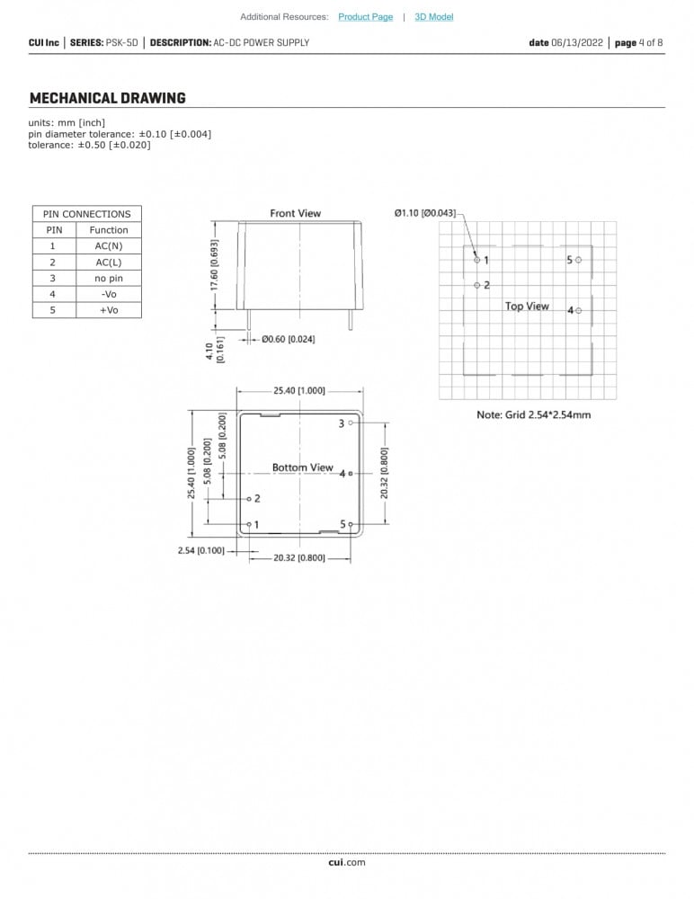 PSK-5D series datasheet page 4