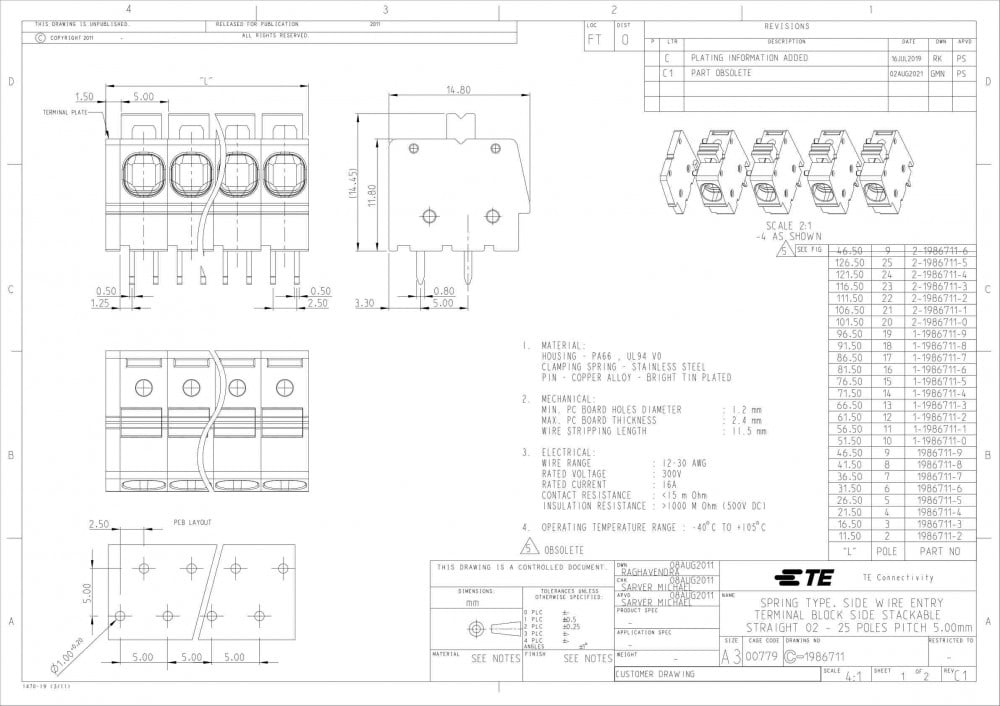TE Connectivity 1986711 drawing page 1