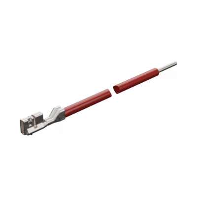 Pre-Crimped Lead Micro-One Female-to-Pigtail, Matte Tin Plating, 450.00mm Length, 26 AWG, Red for sale