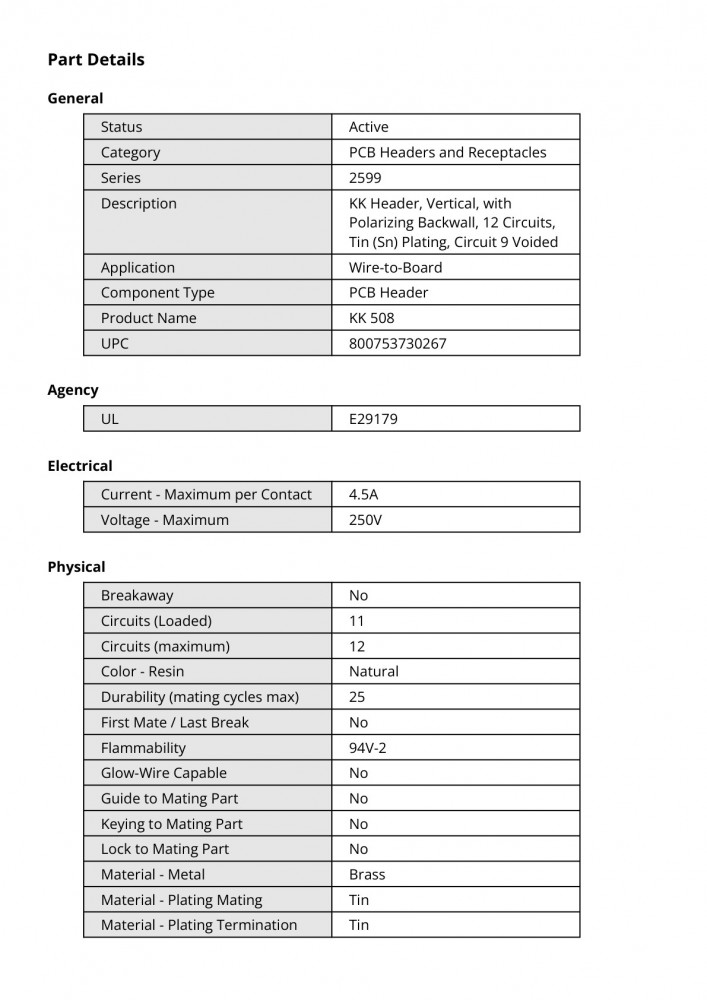 Technical document page 2 for MOLEX 38004901