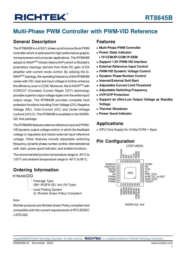 RT8845B datasheet page 1
