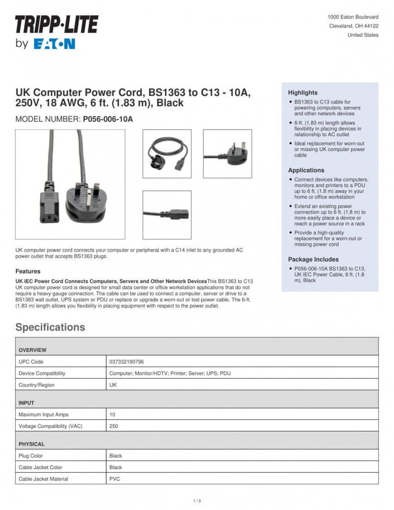 P056-006-10A technical document page 1