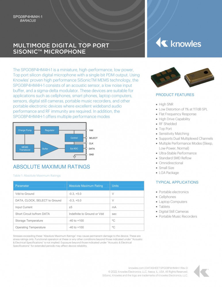 SPG08P4HM4H-1 datasheet page 1