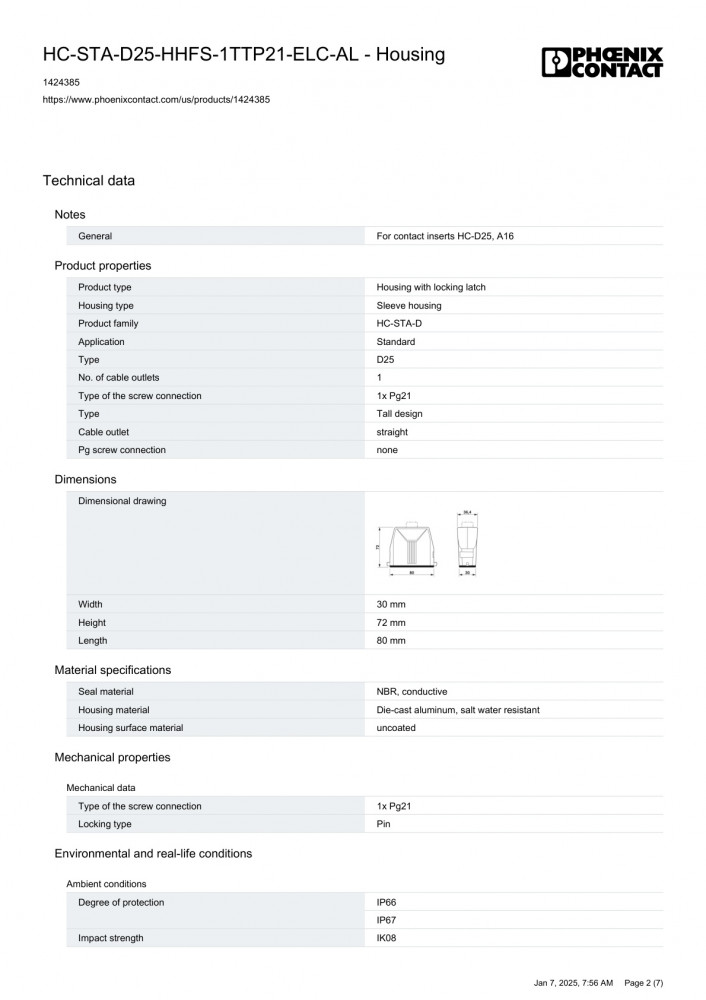 Phoenix Contact 1424385 technical document page 2