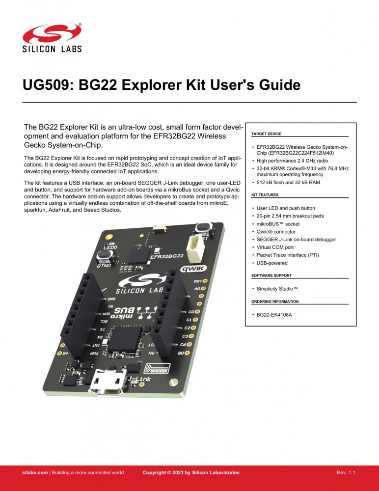BG22 Explorer Kit document page 1