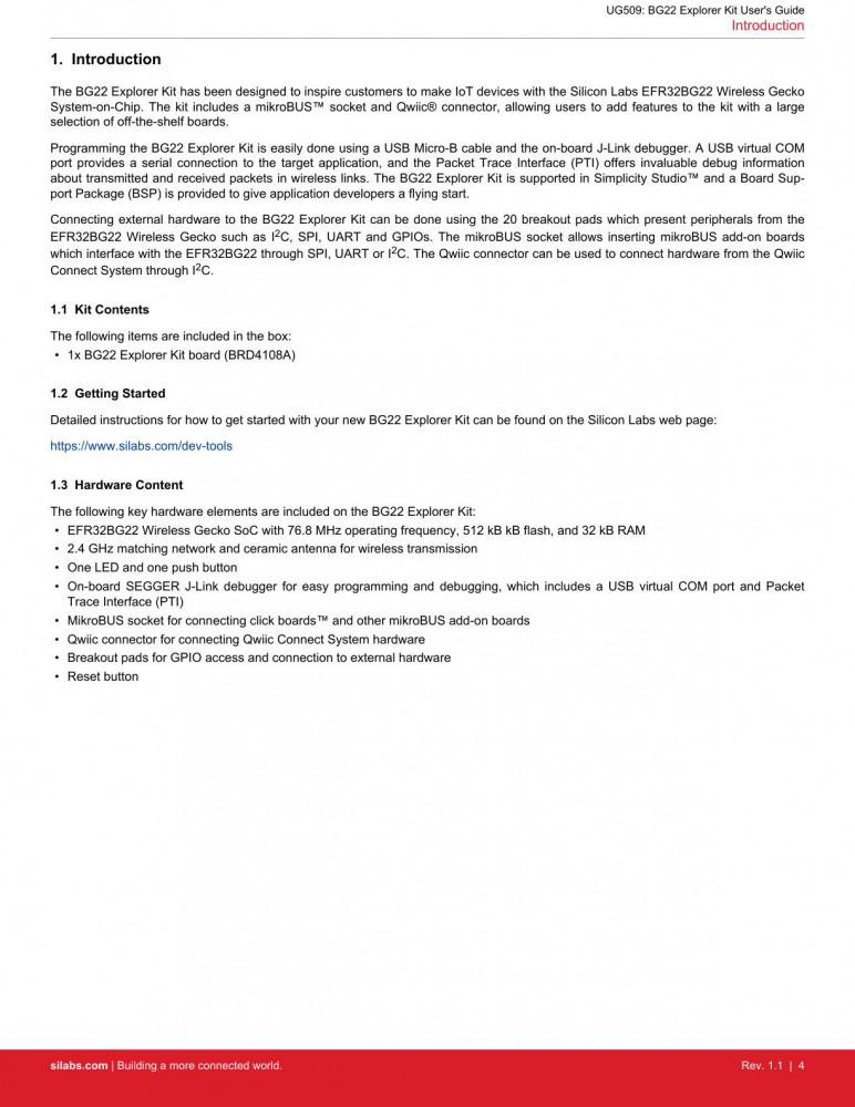 BG22 Explorer Kit document page 4