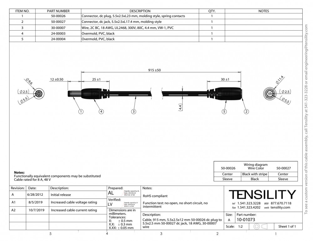 Tensility International 10-01073 product drawing