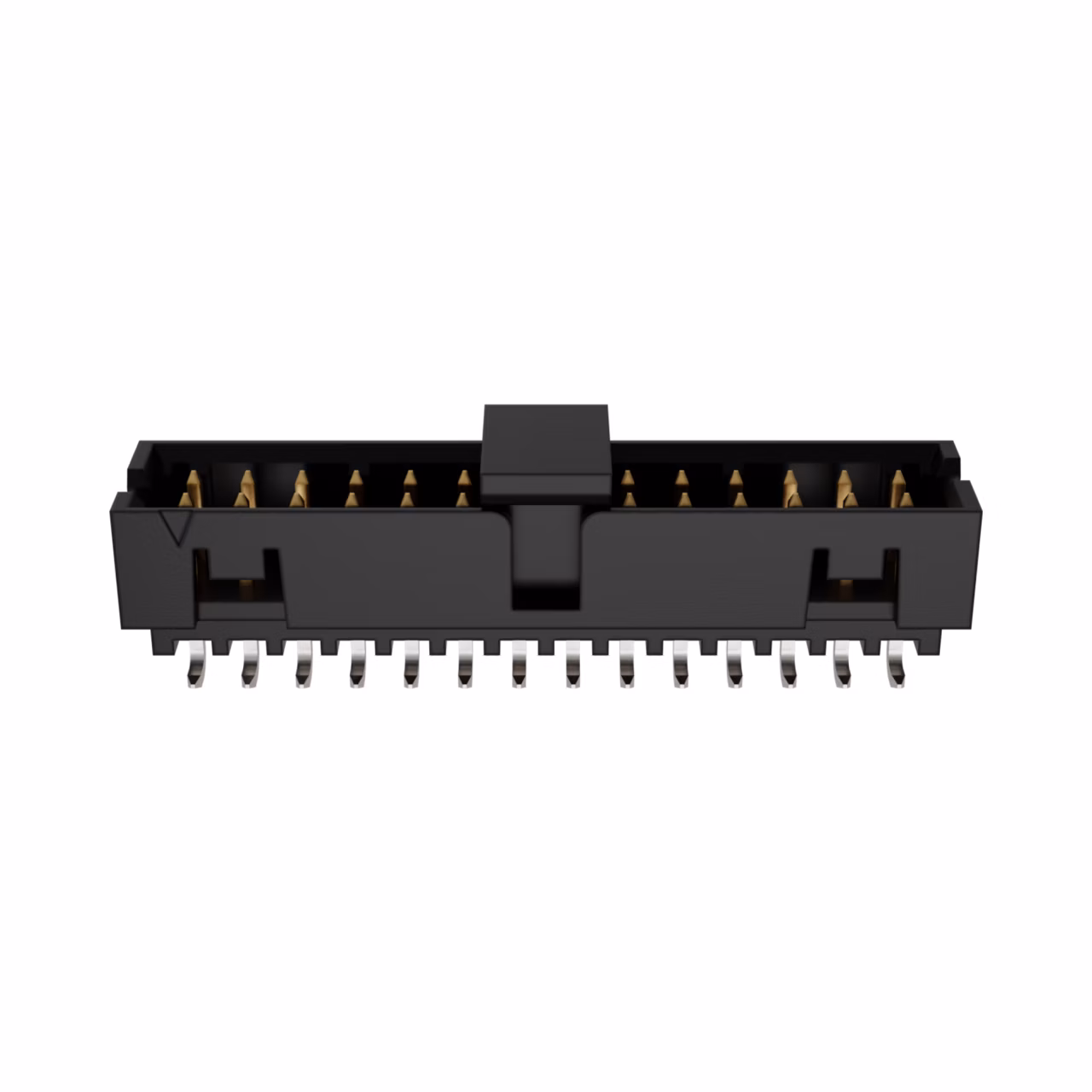 2.00mm Pitch, Milli-Grid PCB Header, Dual Row, Vertical, Surface Mount, Shrouded, 28 Circuits, 0.05µm Gold (Au) Plating, Dual Side Slots, Dual Friction Locks, Center Polarization, with Cap, Tube for sale