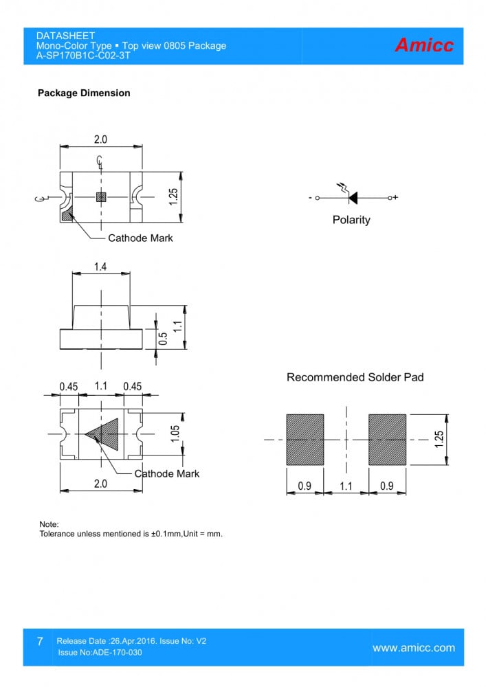 A-SP170B1C-C02-3T datasheet page 7