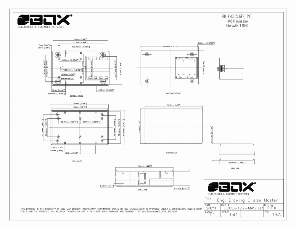 UCCM-127 enclosure drawing image