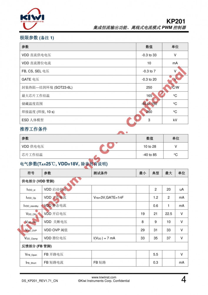 KP201LGA datasheet page 4