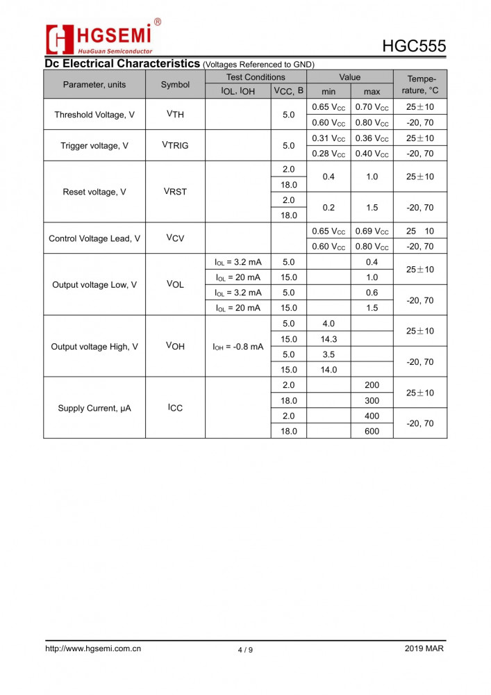 HGC555 datasheet page 4