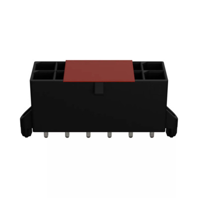Mega-Fit Vertical Header, 5.70mm Pitch, Through Hole, Dual Row, 12 Circuits, 0.76µm Gold (Au) Plating, 3.73mm Tail Length, Glow-Wire Capable, Tape and Reel, with Pick-and-Place Tape, Black for sale