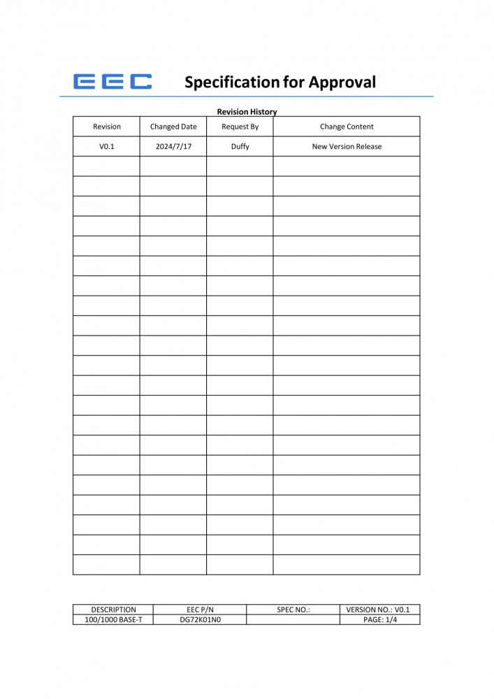 DG72K01N0 specification page 2