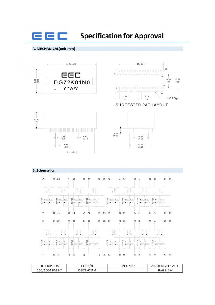 DG72K01N0 specification page 3