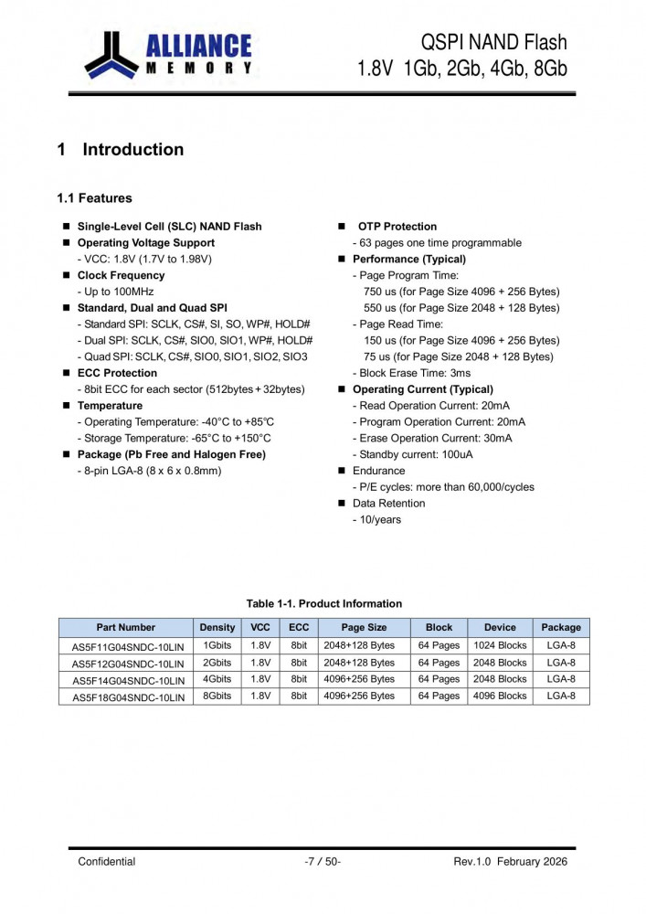 AS5F11G04SNDC-10LIN datasheet preview page 7