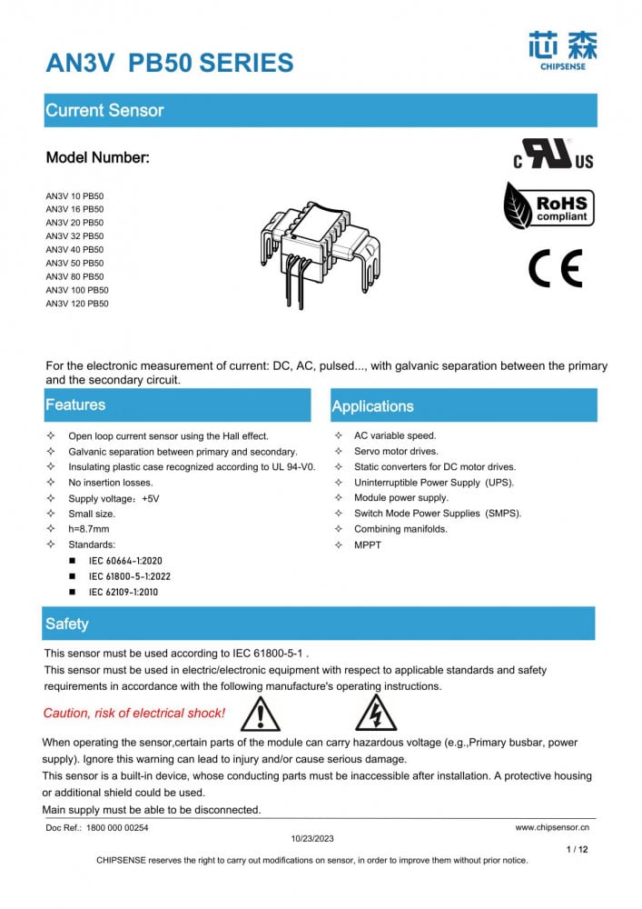 AN3V 100 PB50 datasheet page 1