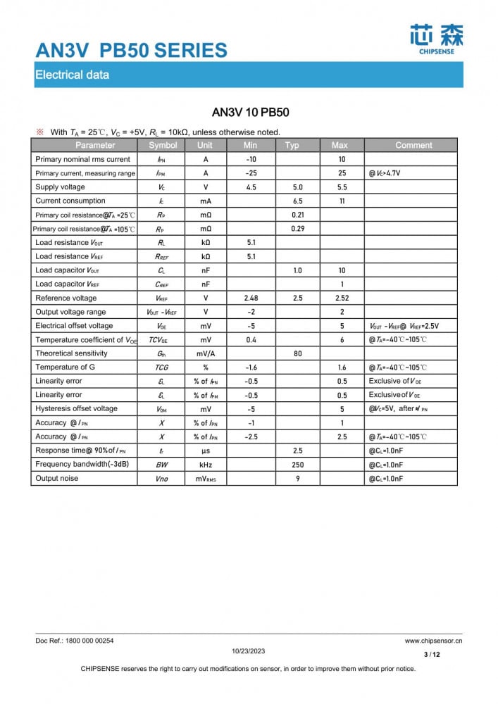 AN3V 100 PB50 datasheet page 3