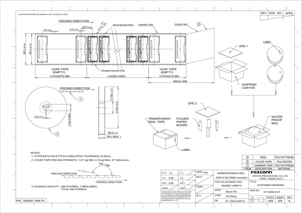 FOXCONN AS0A626-J4R6-7H packaging drawing page
