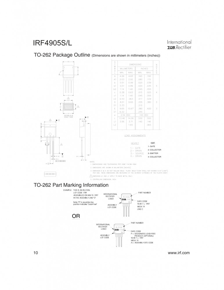 IRF4905STRLPBF datasheet page 10