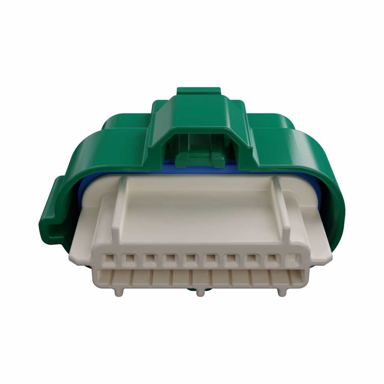 Squba Sealed Receptacle Assembly, 1.80mm Pitch, Single Row, 10 Circuits, Green for sale