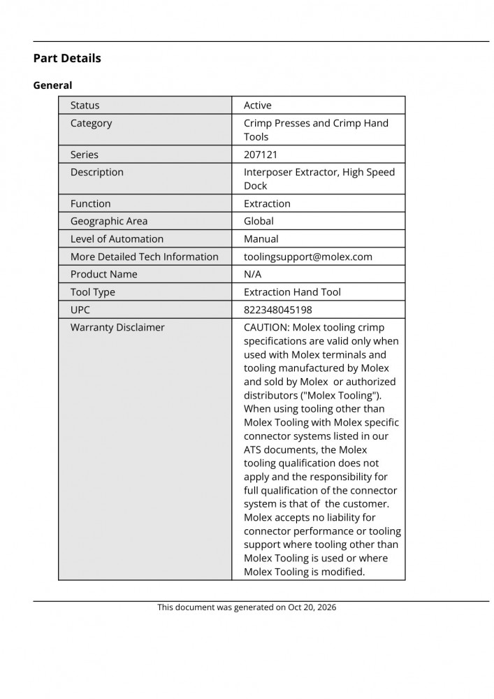 Tooling specification document, page 2